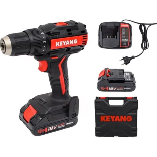 Дрель-шуруповерт аккумуляторная Keyang DD18BL-W (Set)