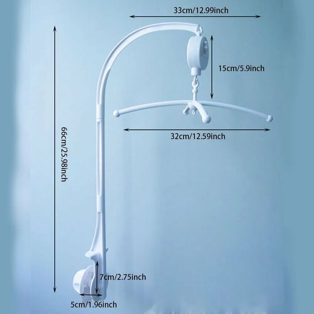 Мобиль для кроватки с музыкальной шкатулкой 66см регулируемый держатель игрушки для развития ребенка