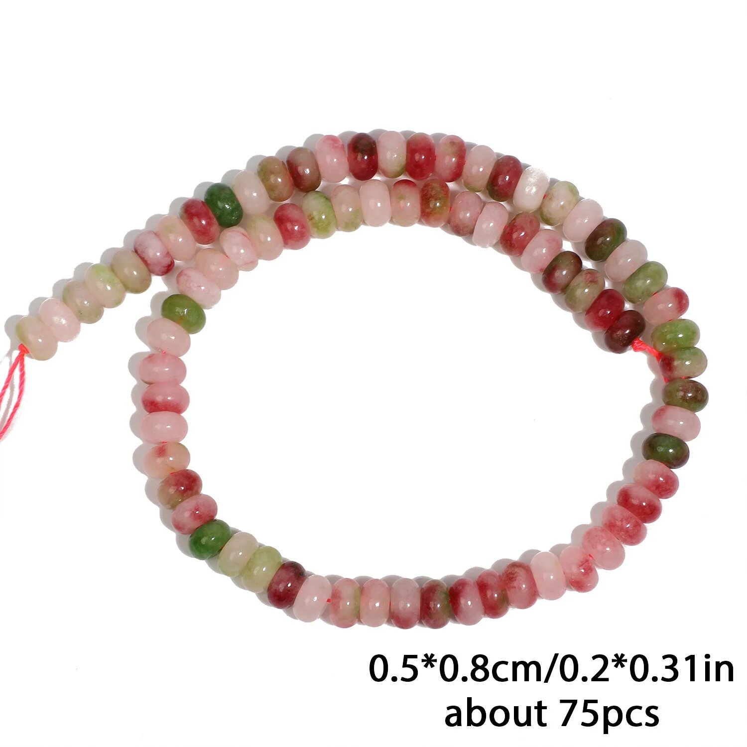 Натуральные нефритовые кварцевые бусины TTUIJI 5x8 мм Colorful Tourmaline