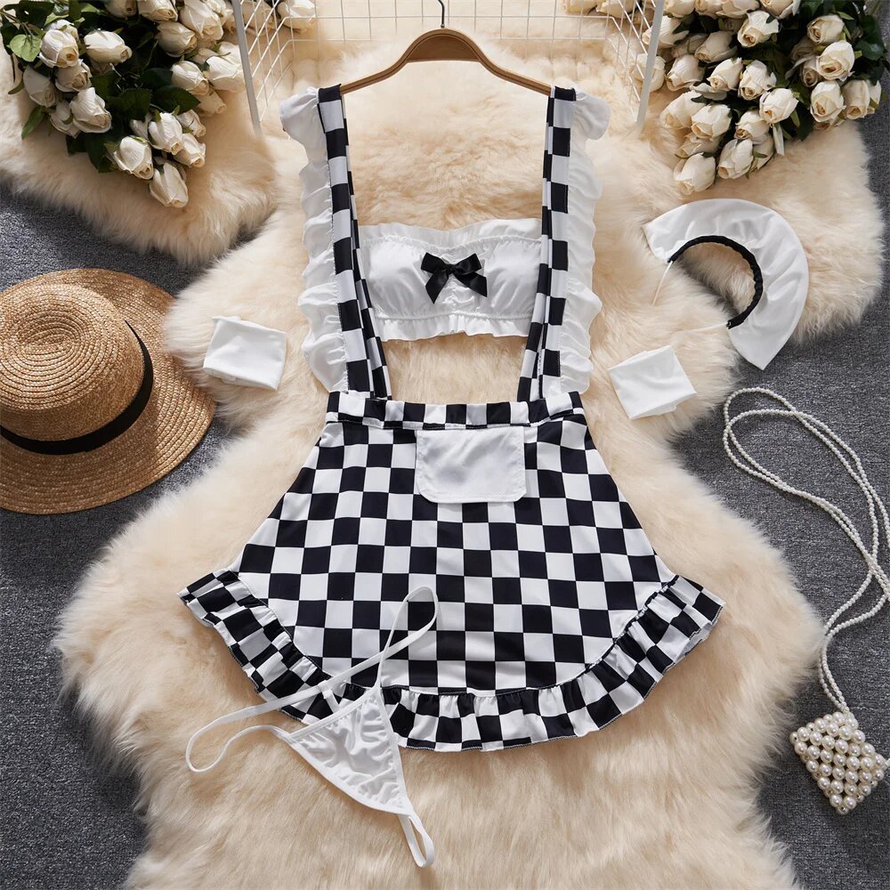 Ночное белье с бантом на Хэллоуин с открытыми плечами, женское эротическое платье принцессы с лямкой на шее для ролевых игр