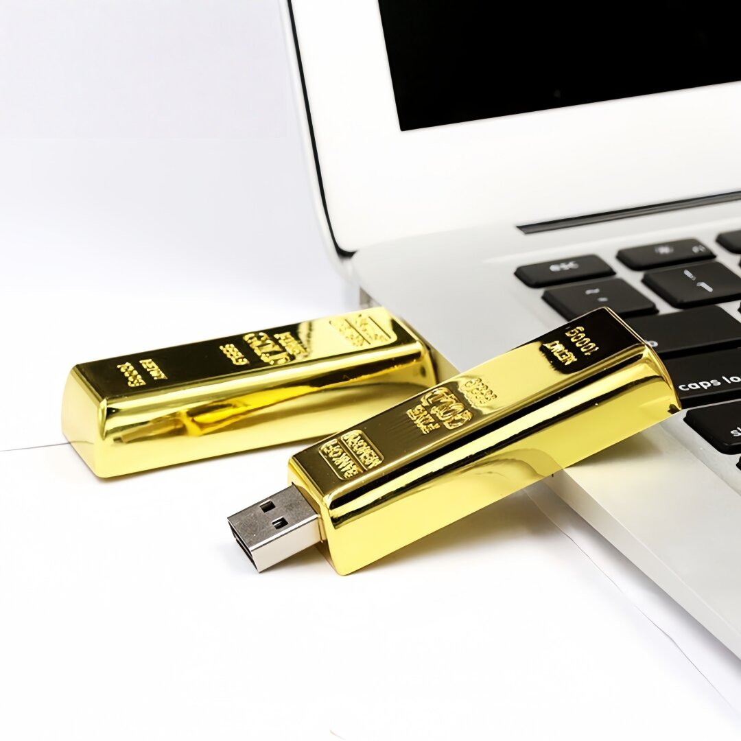 Metal Gold bar usb 2.0 memory flash pen drive 512 ГБ