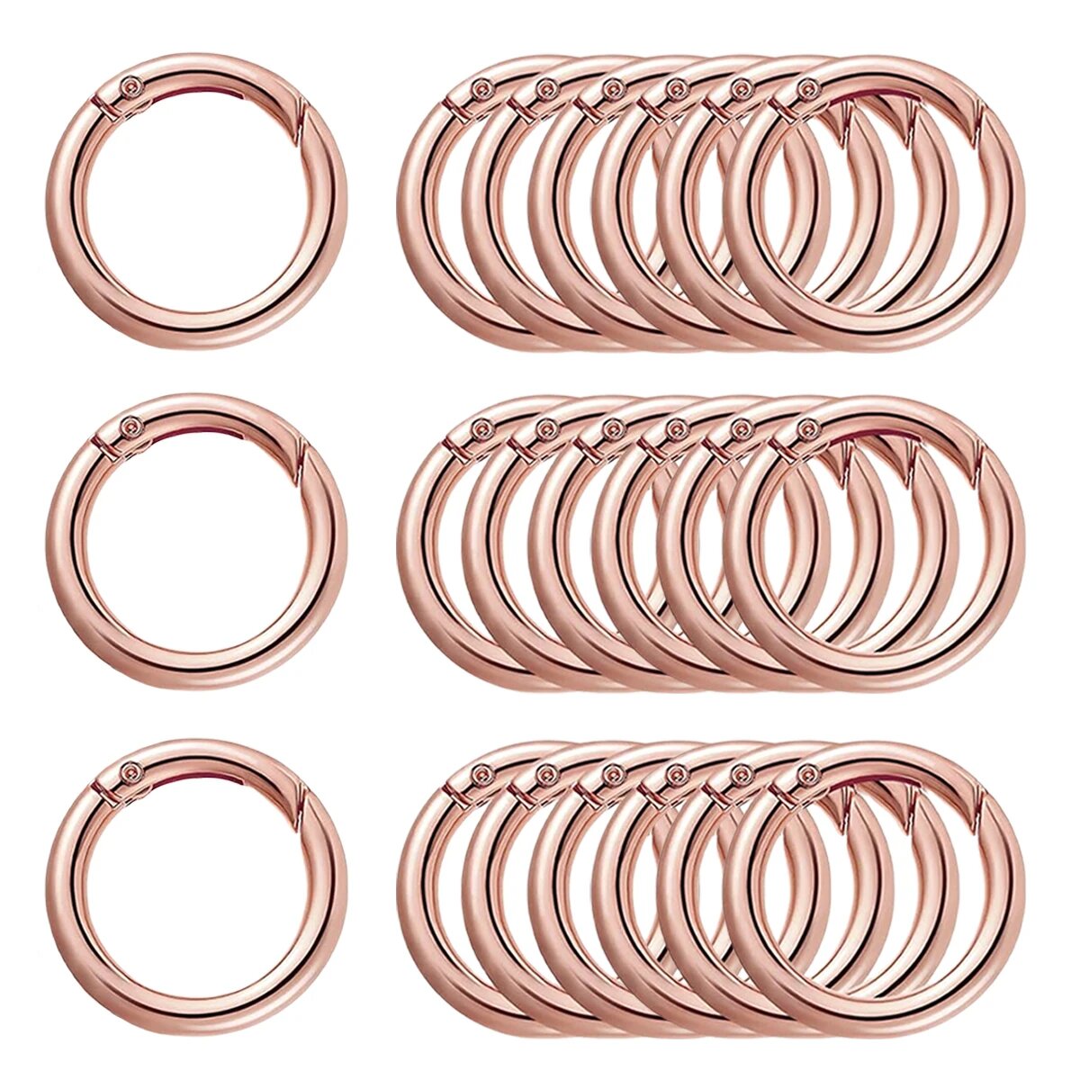 Пружинные карабины из сплава 1 дюйм Розовый, 20PCS, Rose Golden