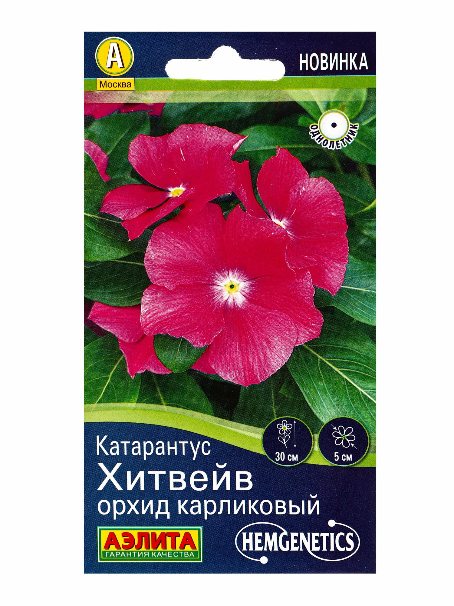 Семена цветов Катарантус "Хитвейв Орхид карликовый" 5 шт, цветение период: август