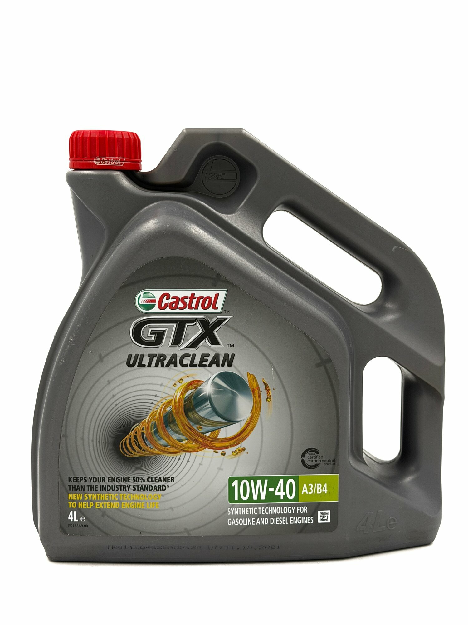 Масло моторное Castrol GTX Ultraclean 10W-40, 4 литра, синтетическое