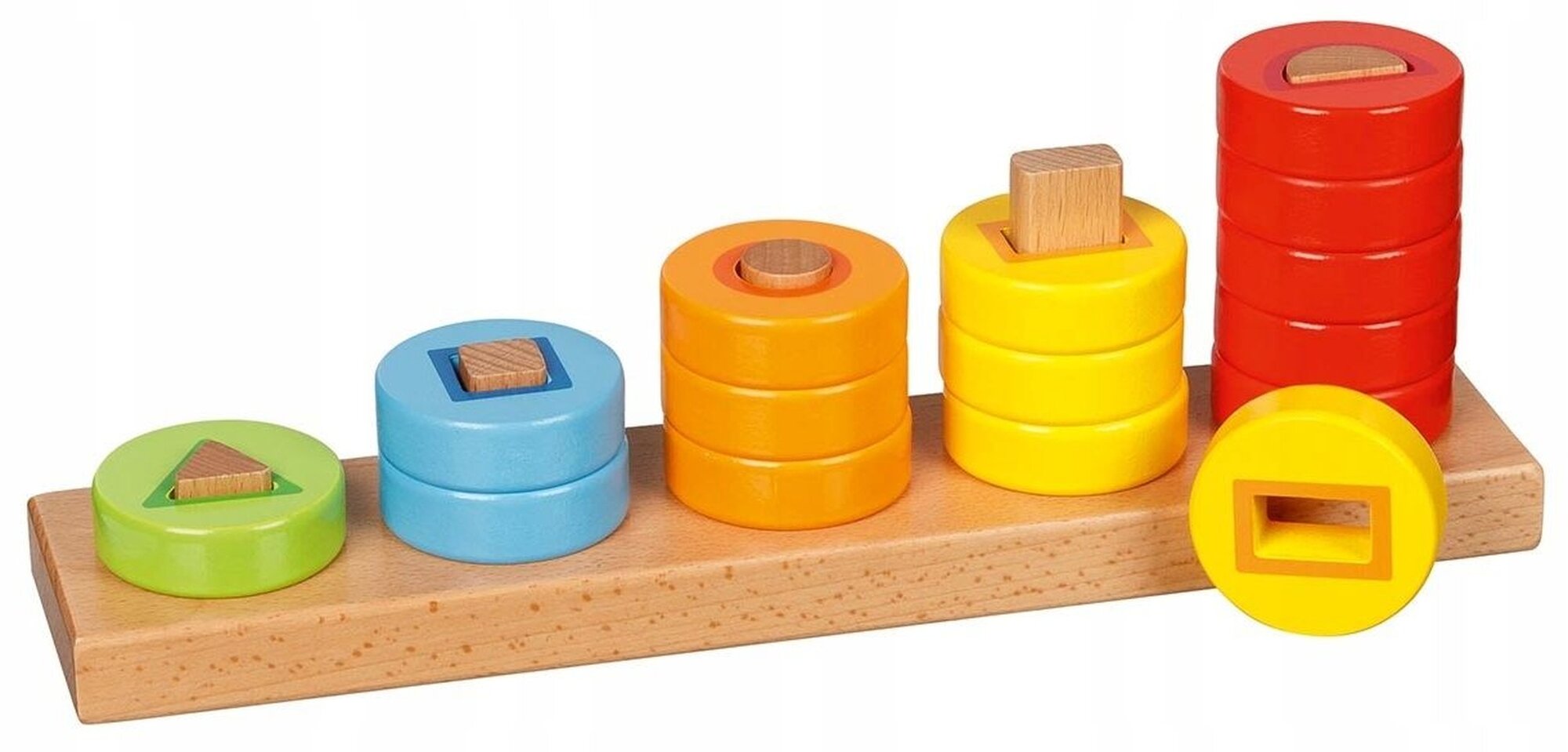 Игрушка деревянная Goki - Головоломка "Формы, цвета, диски" - 4013594584104