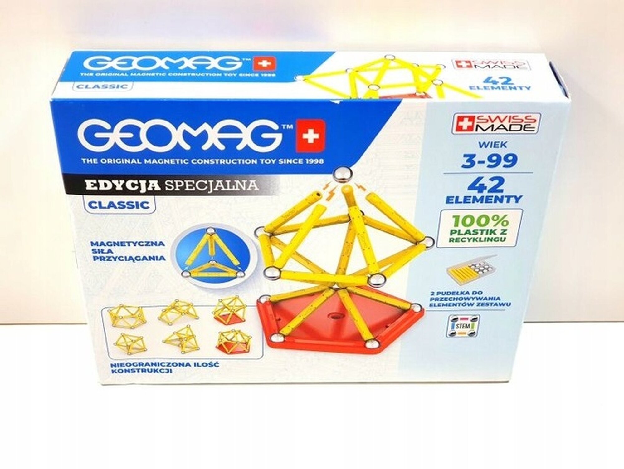Магнитный конструктор Geomag - Набор магнитных блоков Classic, 42 эл - 0871772002789