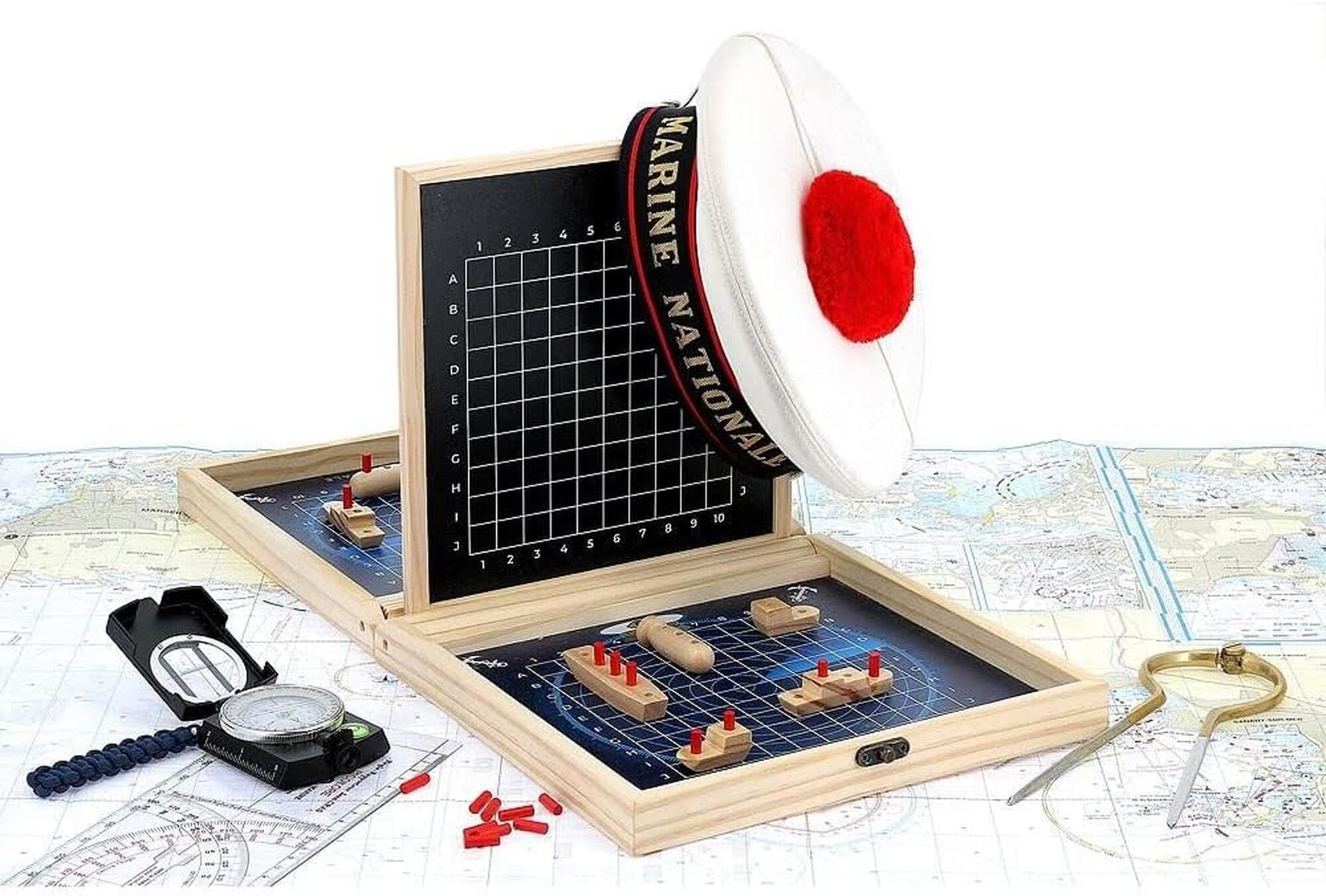 Настольная игра Vilac "Морской бой", дерево, для 2 игроков, от 6 лет