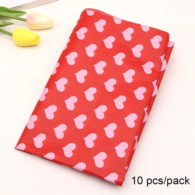 10 шт, бумага для снежной груши с узором в виде сердца, упаковочная бумага для свадебного подарка на День святого Валентина, букет ручной работы, материал для украшения букета