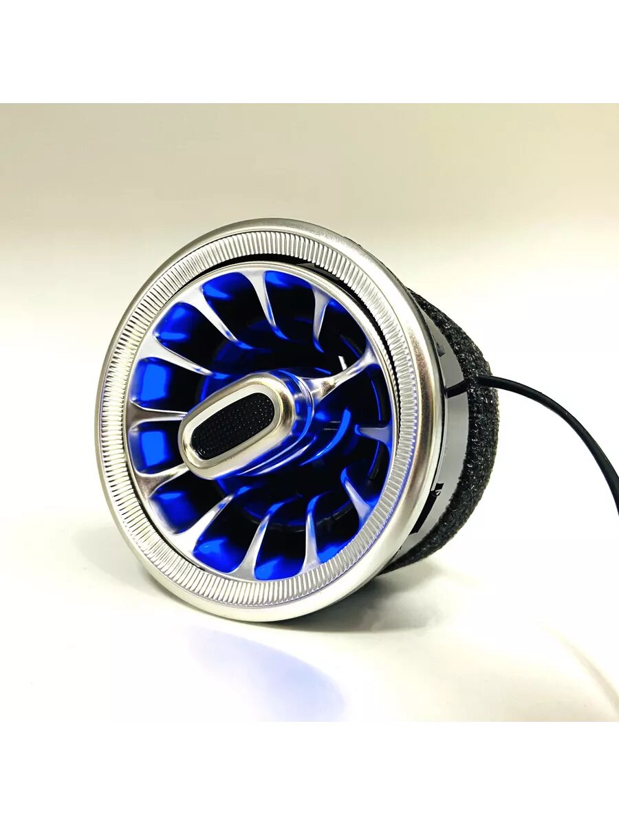 Дефлектор (сопло) вентиляции салона цвет хром c синей подсветкой подходит для Лада Гранта, Ларгус, Renault