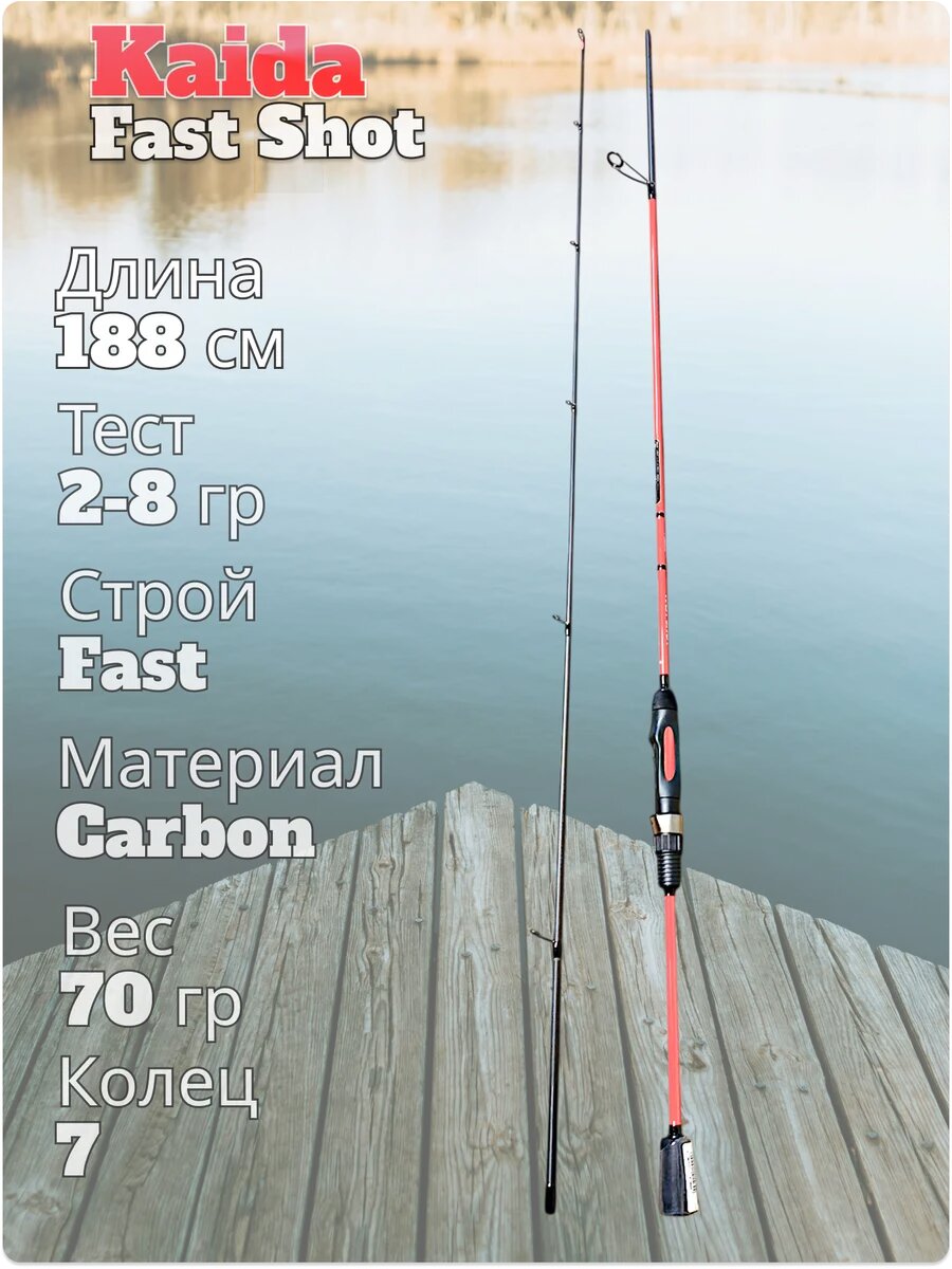 Cпиннинг Fast Shot тест 2-8 гр длина 188 см