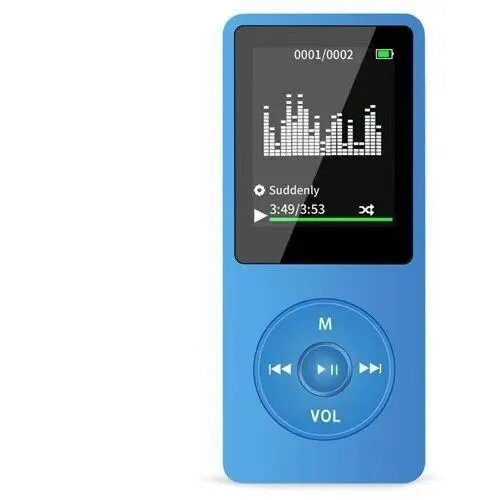 MP3-плеер 4 ГБ, темно-синий плеер с экраном, поддержка Bluetooth и FM-радио