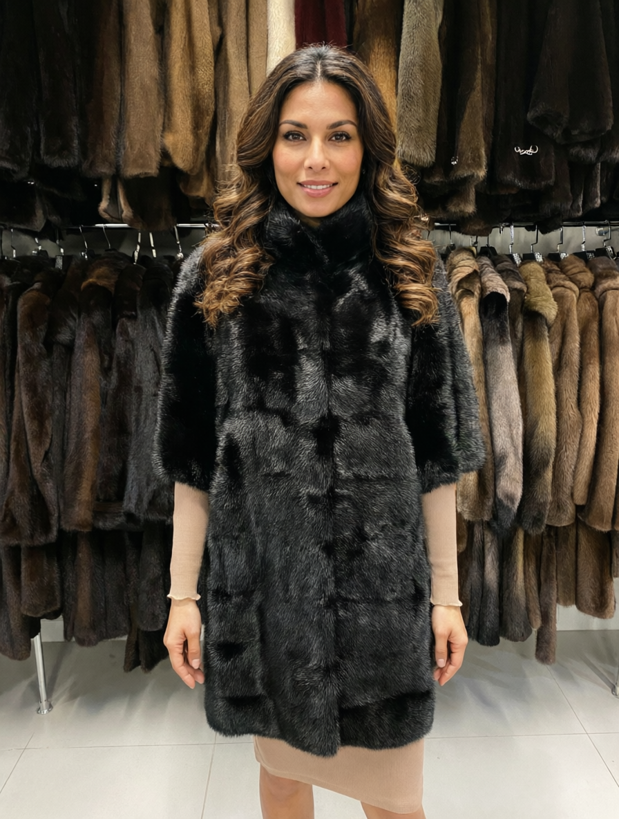 Автоледи. Норка натуральная. Шуба. Чёрная 46-48 р.