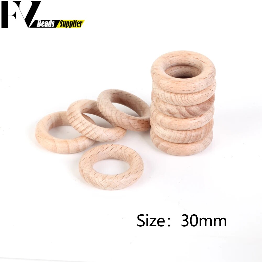 Деревянные бусины из бука fascinante viento 25-70 мм 30mm 6pcs