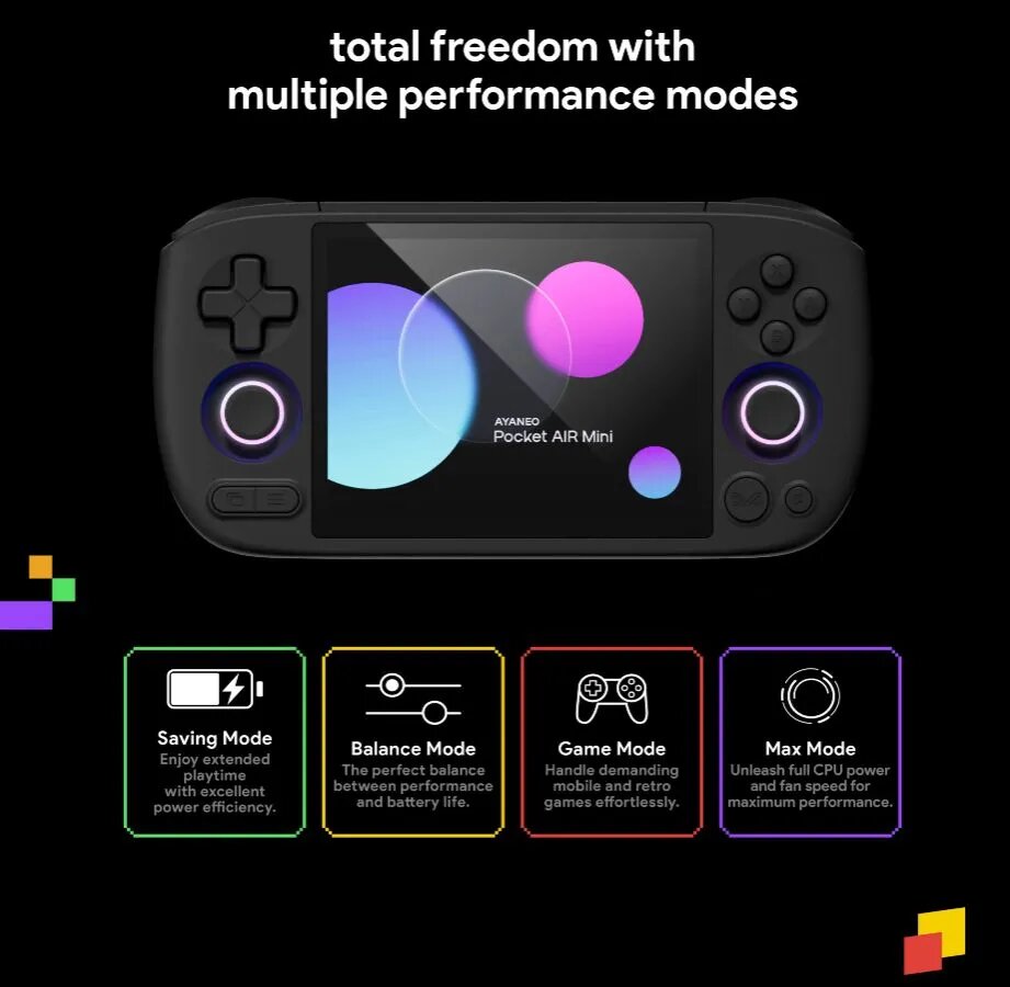 Игровая мини-консоль AYANEO Pocket AIR, 4,2-дюймовый ЖК-экран 1280*960, аккумулятор 4500 мАч, джойстик и триггеры с датчиками Холла, портативная консоль на базе Android