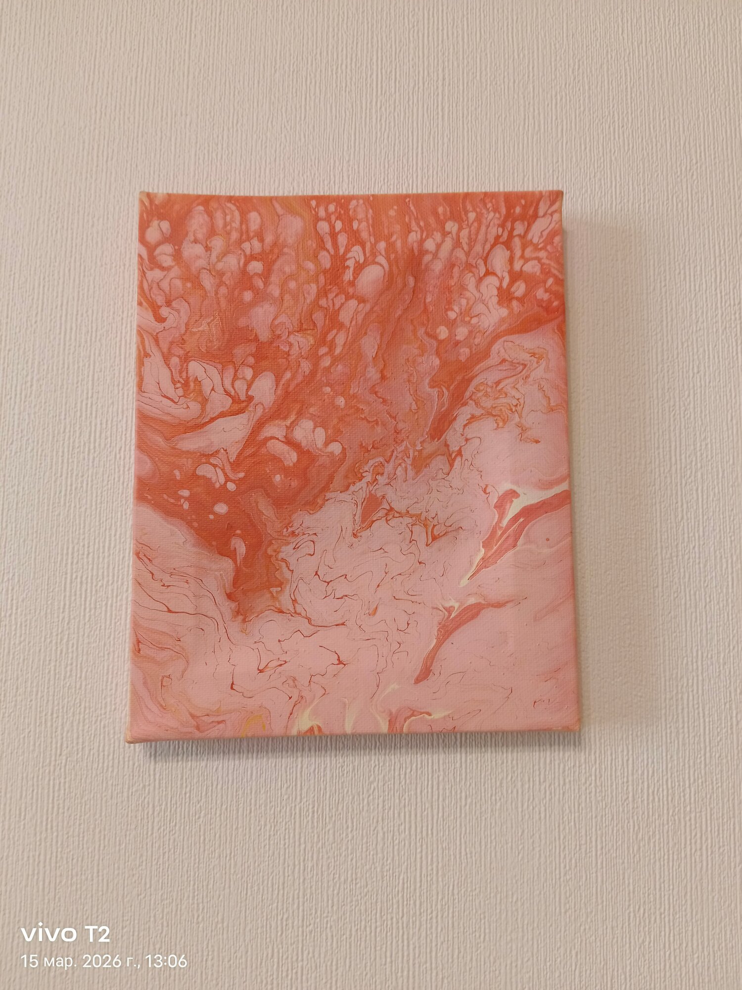 Картина абстракция, флюид арт, 20х25 см