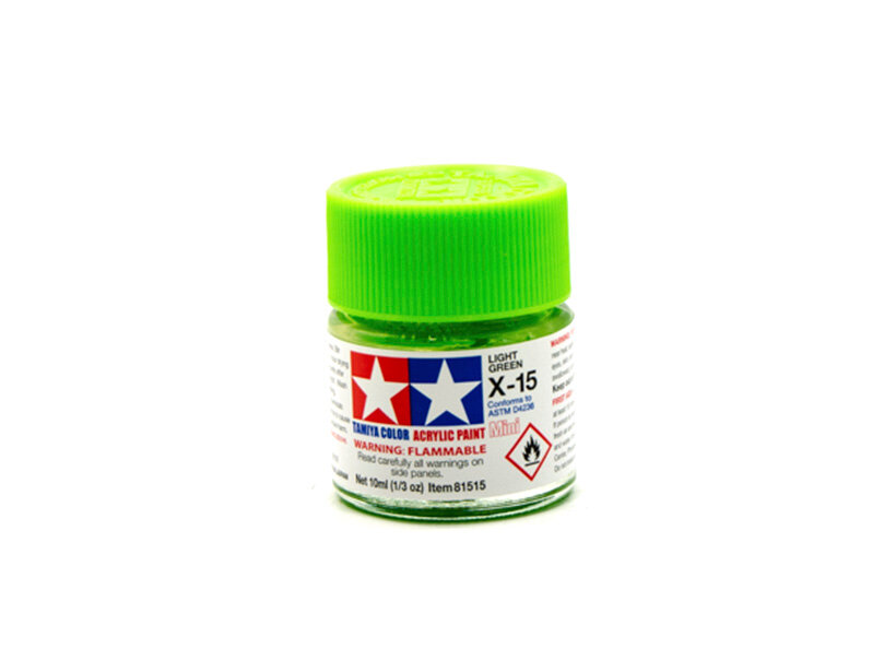 X-15 Light Green gloss, acrylic paint mini 10 ml. (Светлый зелёный глянцевый) Tamiya 81515