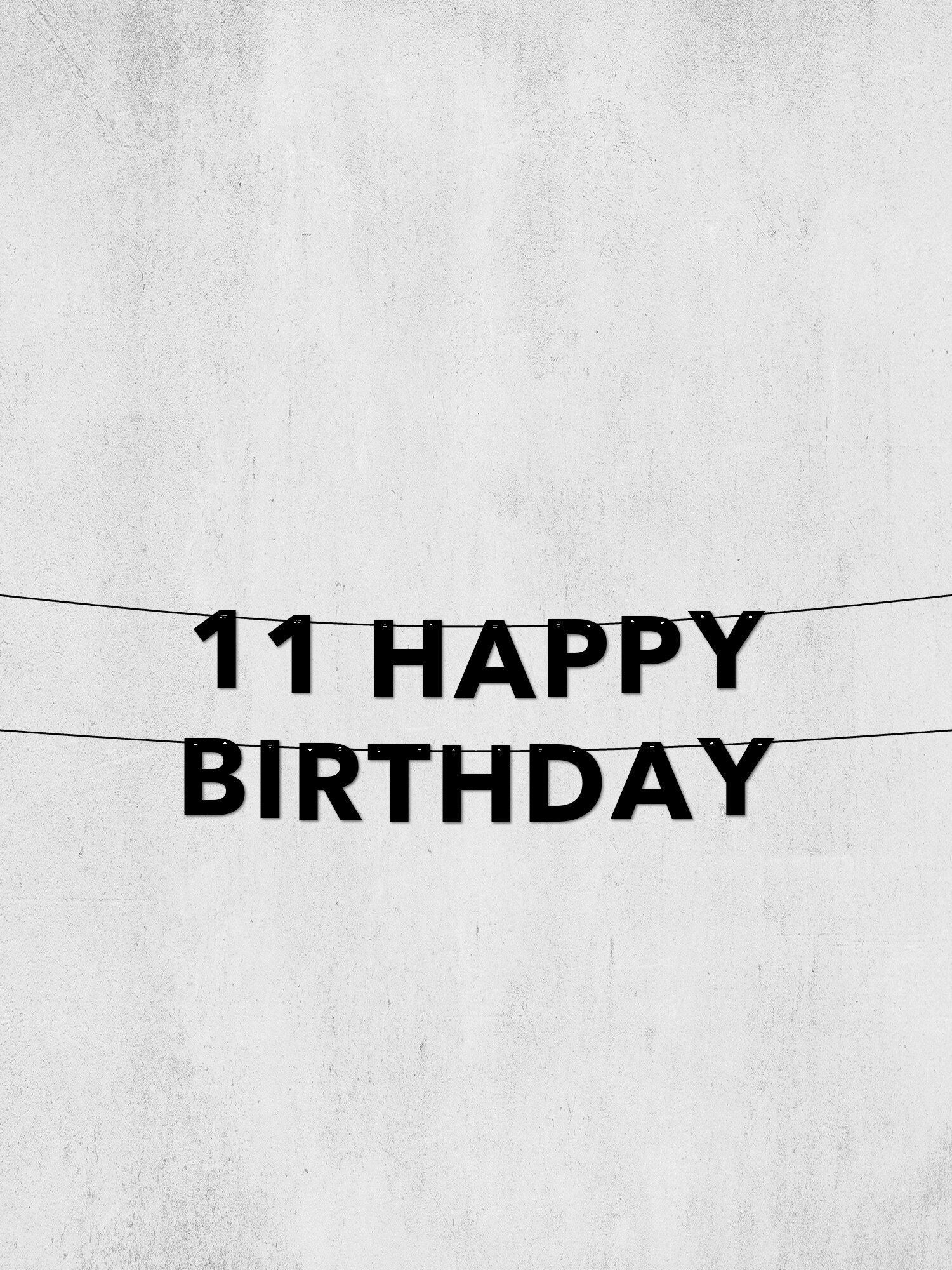 Гирлянда С Днём Рождения 11 лет - Стильный Декор для Праздников, Долговечные Буквы 10 см, Лёгкое Крепление