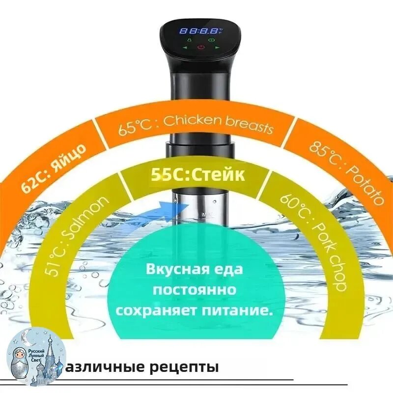 Су-вид 200754-el, погружной, 850 Вт, сенсорное управление, защита от перегрева, черный/серебристый — фото 1