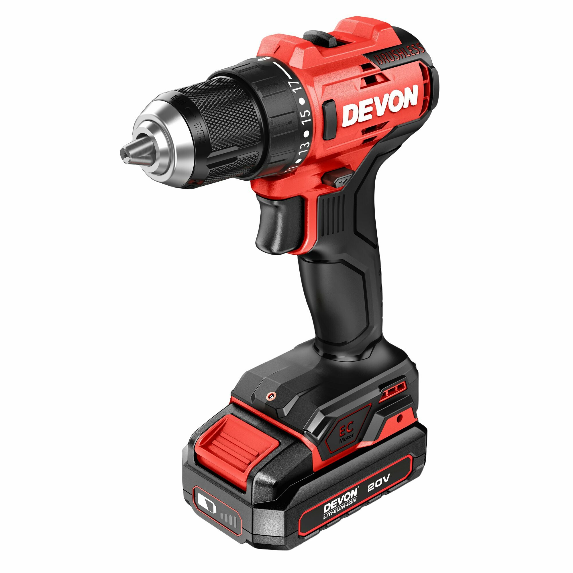 Аккумуляторный шуруповерт DEVON 5210-Li-20, 20 В, 55 Нм без аккумулятора и ЗУ