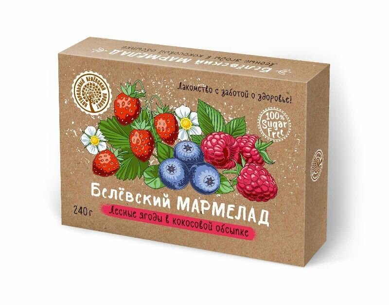 Мармелад белевский в кокосовой обсыпке Лесные ягоды /картон/ 240г