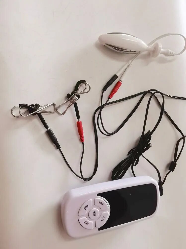 Зажимы для стимуляции сосков и клитора Электростимуляция Анальная пробка