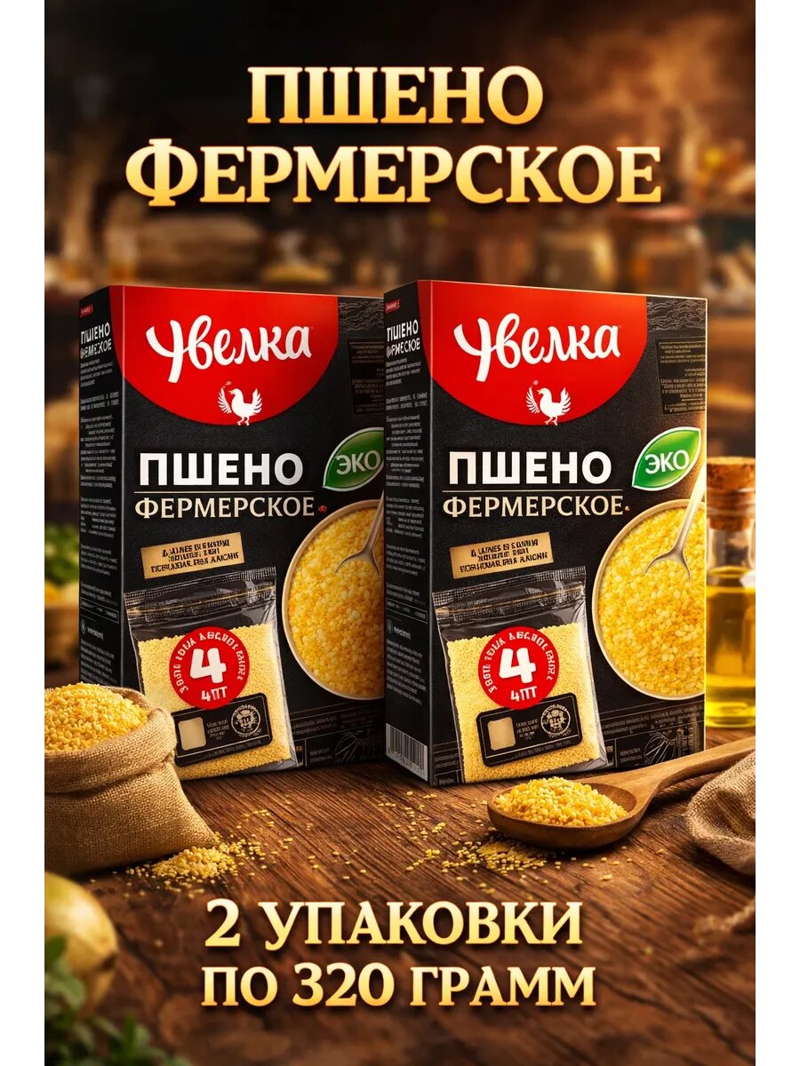 Пшено Фермерское 2 упаковки по 320 грамм