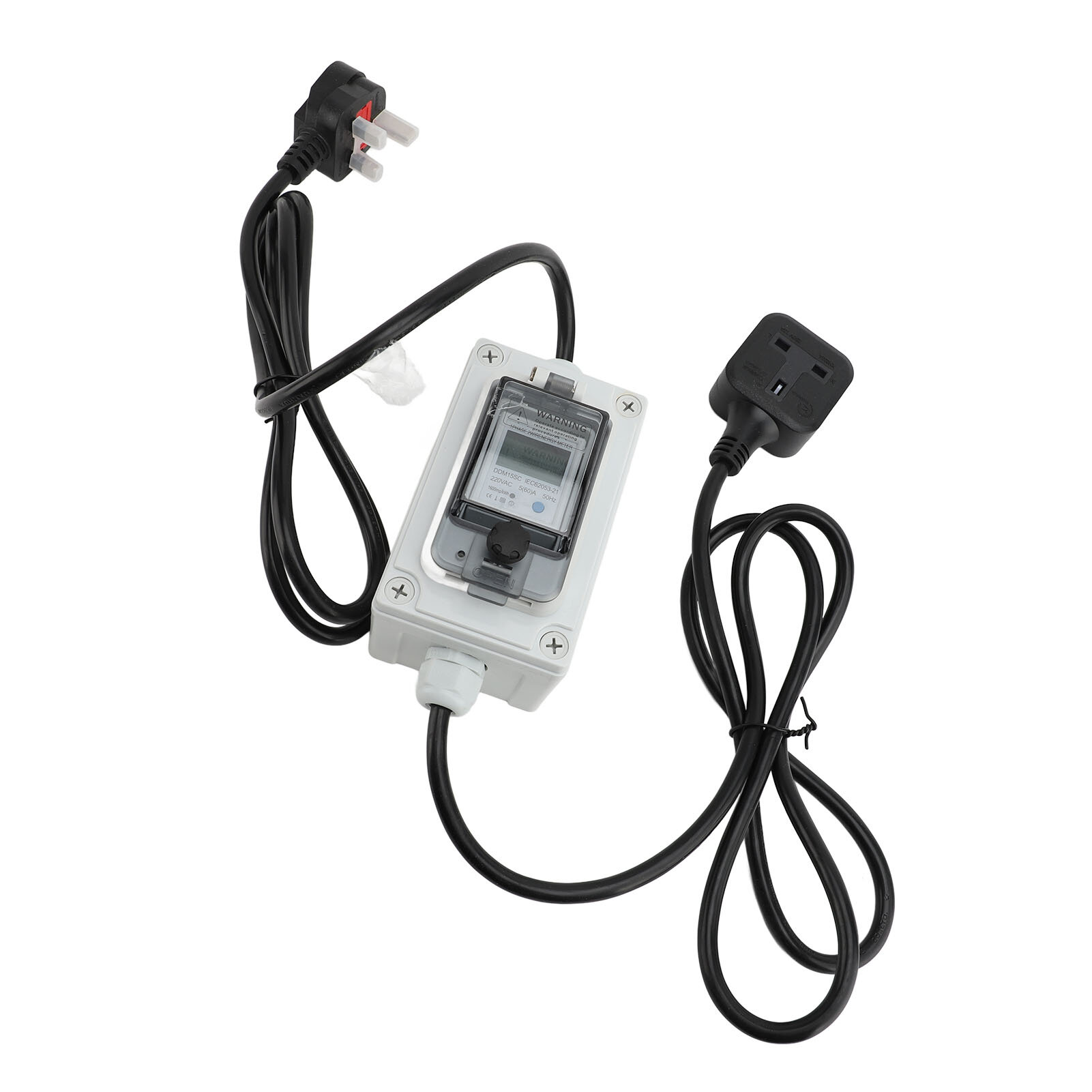 Мобильный цифровой электросчетчик 5А, водостойкий, портативный, с дисплеем, для мониторинга потребления электроэнергии, для автодомов, караванов, электромобилей, вилка UK 220 В.