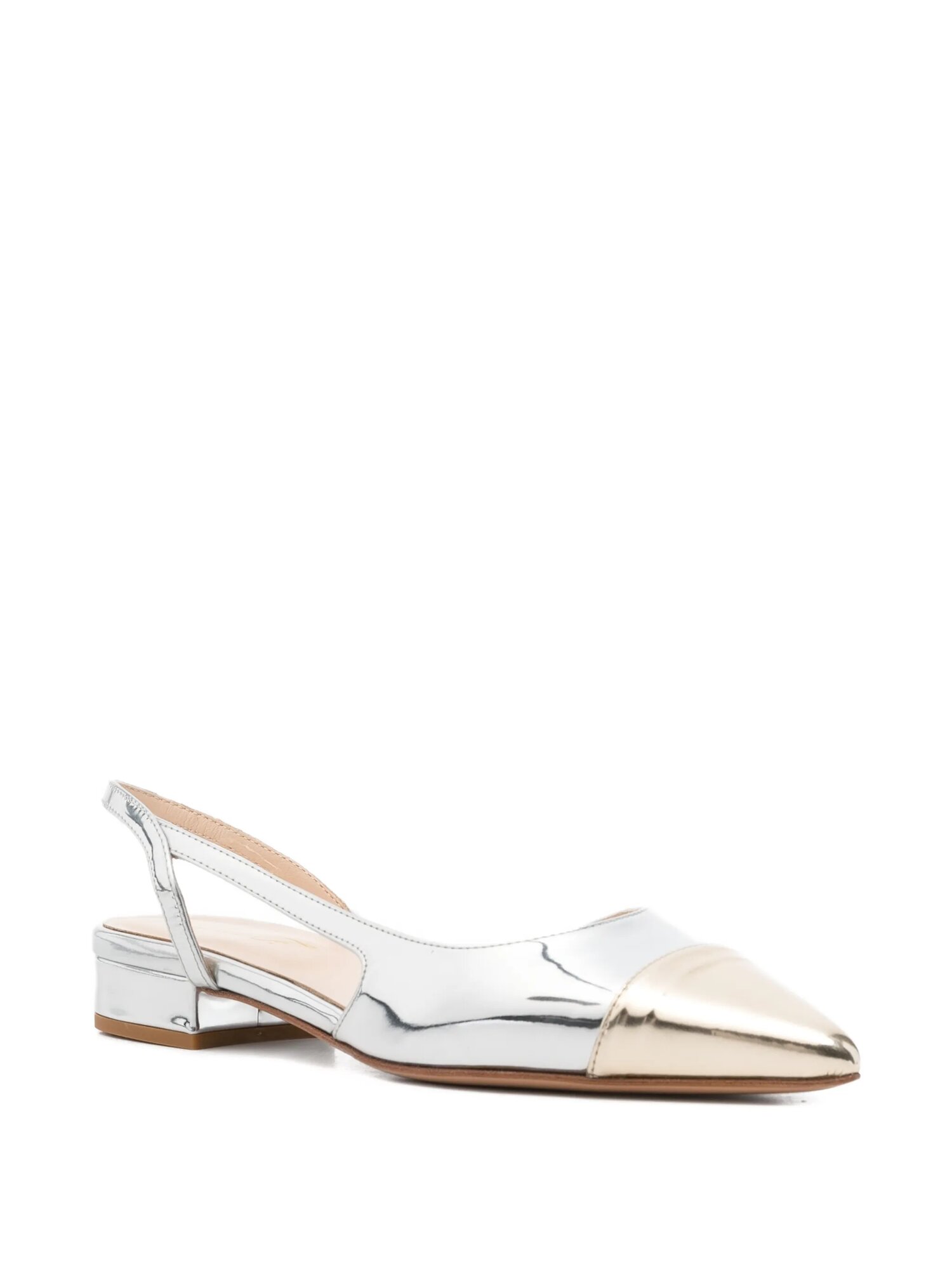 Туфли Anna F. Pointed-toe slingback flat pumps, размер 37, Silver — фото 1