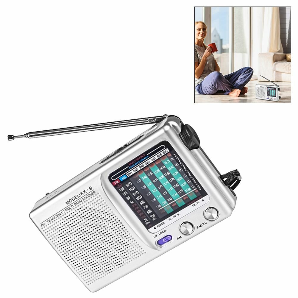 Портативный радиоприёмник с диапазонами FM, AM и SW, с магнитным корпусом, питание от двух батареек типа AA