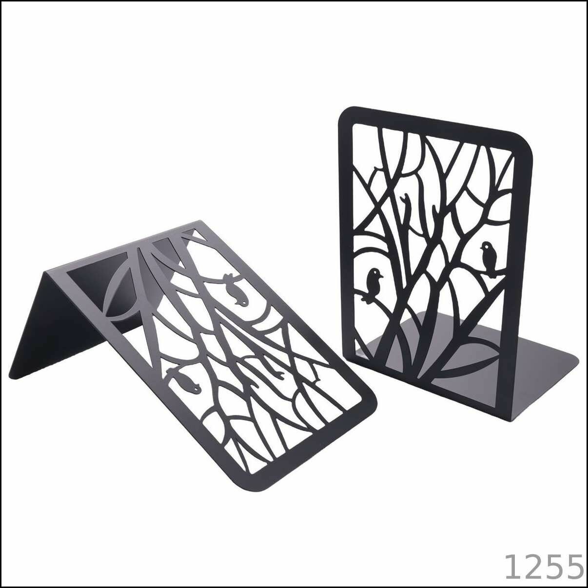 Подставки под книги для полок декора школы дома или офиса черные 1 пара11