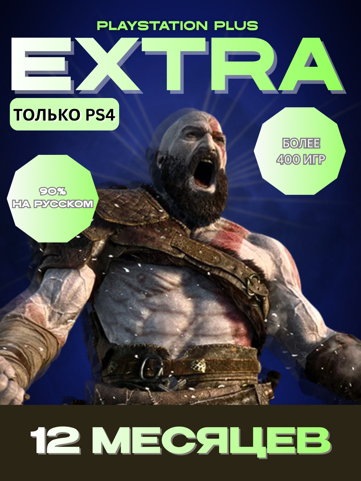 Подписка Playstation Plus Extra 12 месяцев для Playstation 4