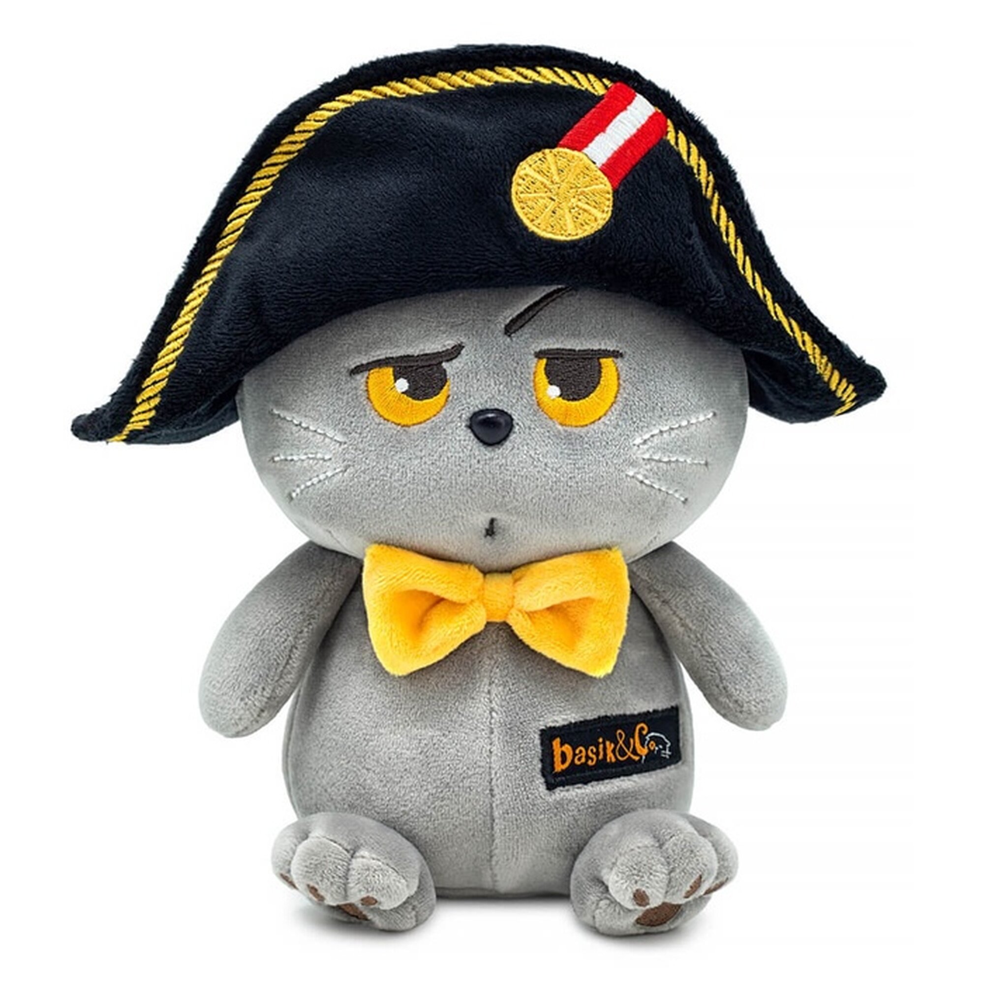 Мягкая игрушка "Кот Басик Наполеон" Basik&Co, искусственный мех, 16см
