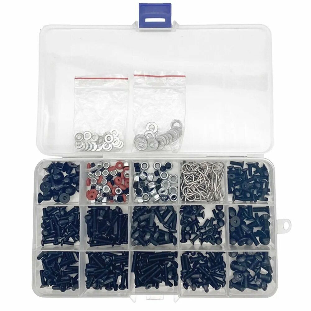 Комплект из 520 шт. в коробке, набор винтов для радиоуправляемых моделей, аксессуары для крепления маленьких грузовиков и