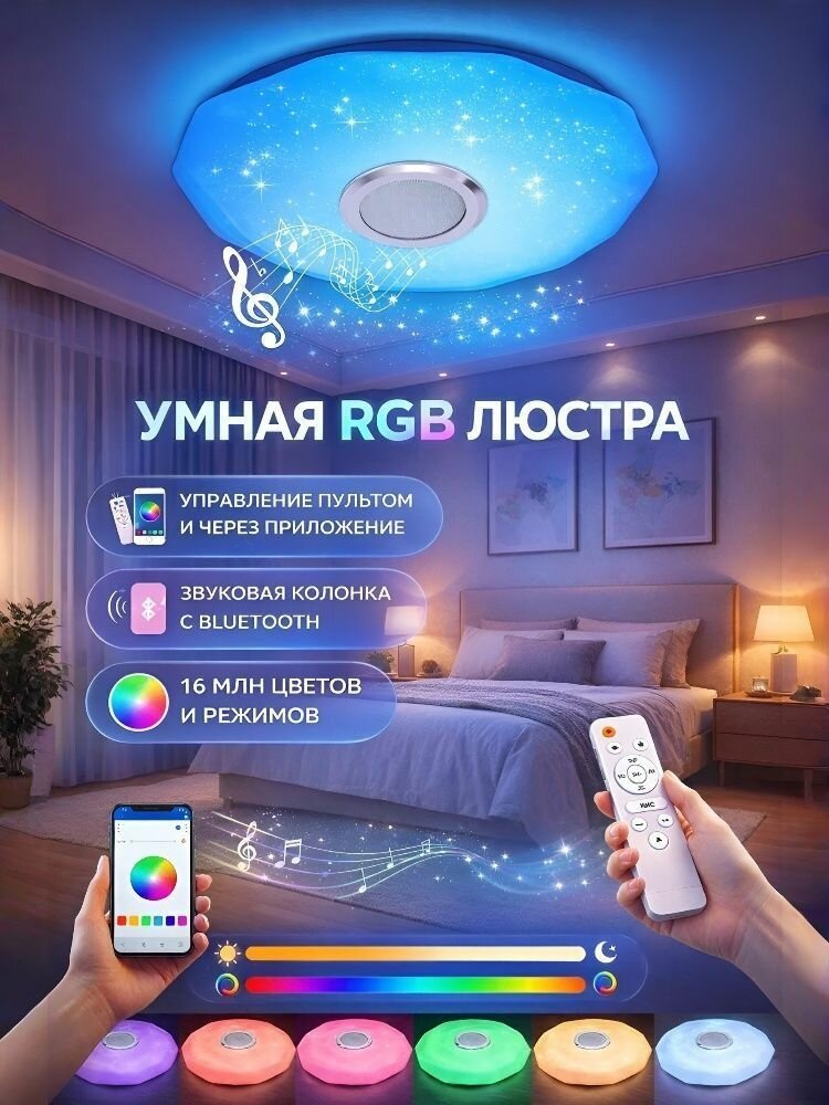 Потолочный светильник с дистанционным управлением для круглой спальни