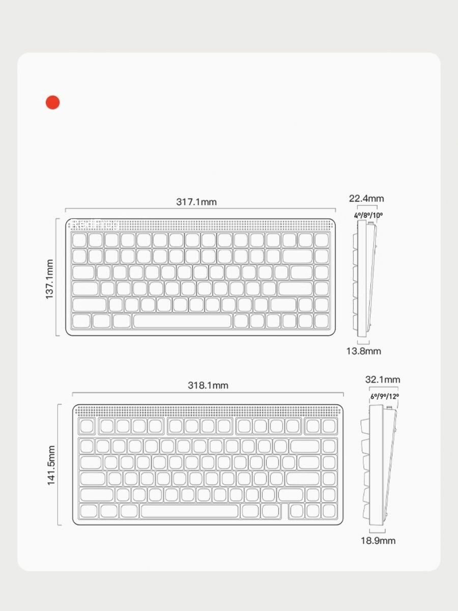 Клавиатура NuPhy Node 75, High Profile, Blush Max, Gray — фото 1