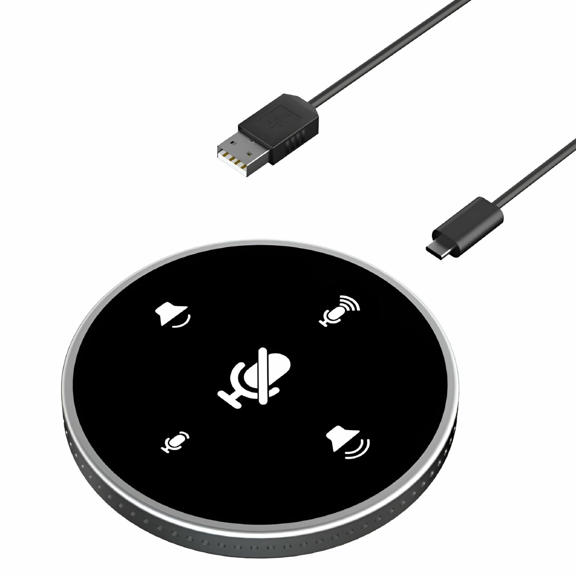 GJX Компьютерные колонки с микрофоном USB для офисных встреч, с 360 захватом звука, шумоподавлением и регулировкой громкости.