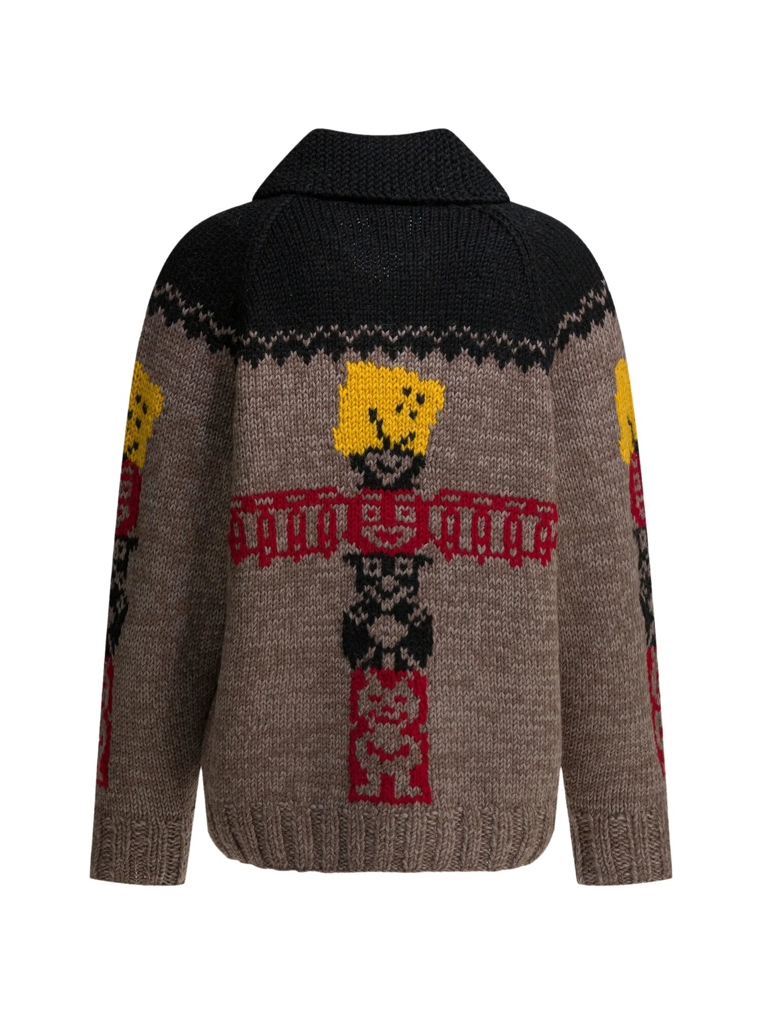 Кардиган KAPITAL Patterned zip-up cardigan, размер 50, коричневый — фото 1