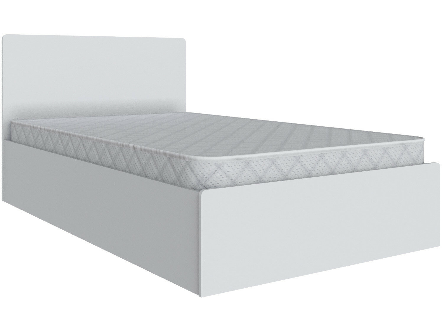 Кровать полутороспальная 120х200 с настилом ДСП, без матраса, Белый