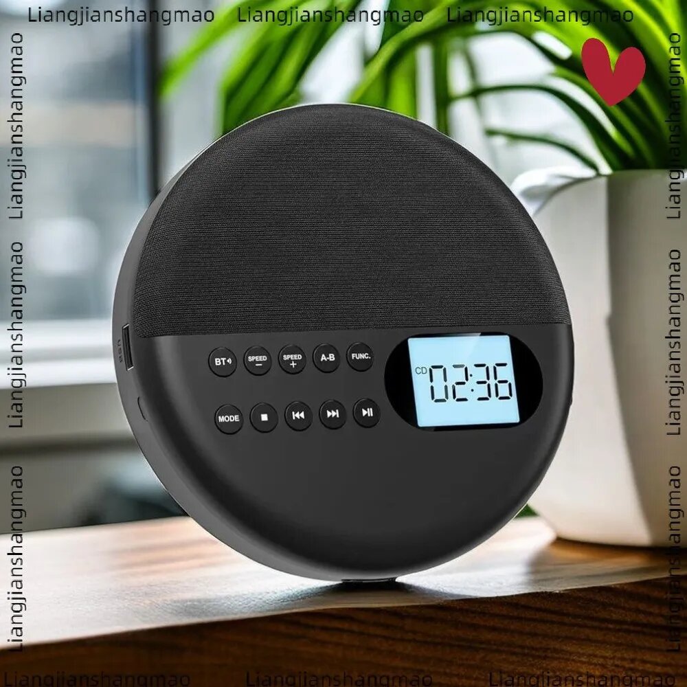 Премиум CD плеер, портативный аудио CD-проигрыватель для путешествий, поддержка MP3/WMA/CD-R/RW, черный матовый