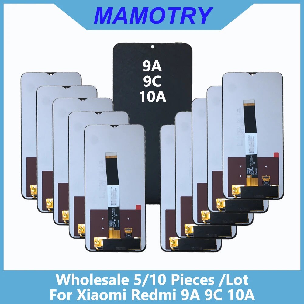 Оптовая продажа, 5/10 шт./лот для Xiaomi Redmi 9A 9C 10A, ЖК-дисплей с сенсорной 5 Pcs no frame