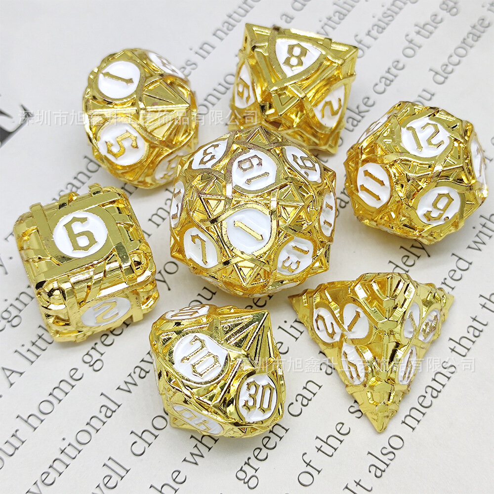 Кубики D20, имитация белого золота, для настольных игр