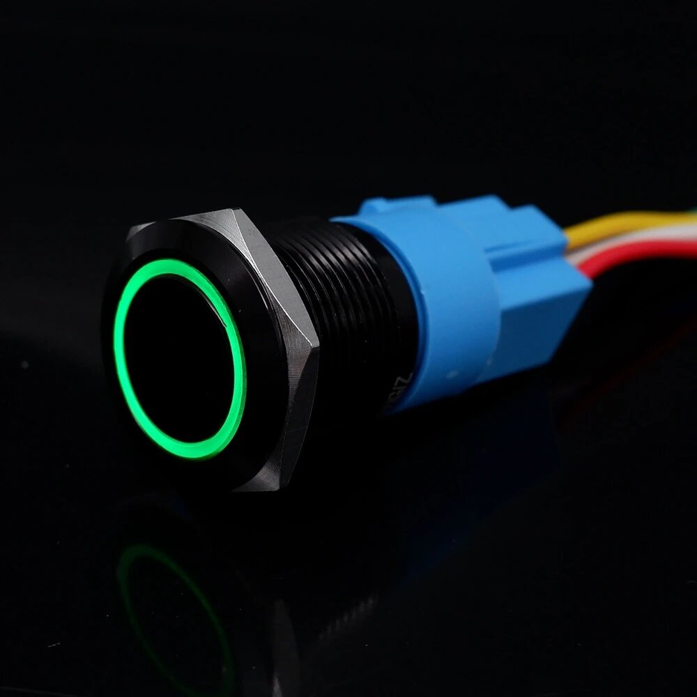 Кнопочный переключатель 16mm Circle Green 110-220V