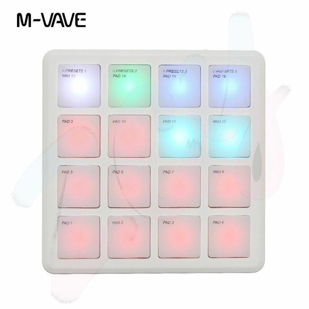 M-VAVE SMC-PAD POCKET Беспроводной MIDI-контроллер: USB-C, Для Перкуссии И Клавишных Инструментов