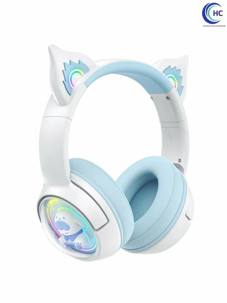 ONIKUMA Наушники беспроводные с микрофоном GT838, Bluetooth, USB Type-C, белый, синий