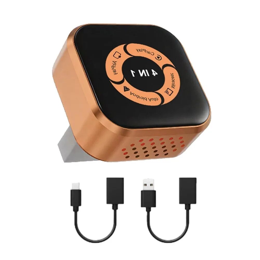 Беспроводной автомобильный ИИ-бокс 4-в-1 с поддержкой Airplay/Miracast/Android Auto/C