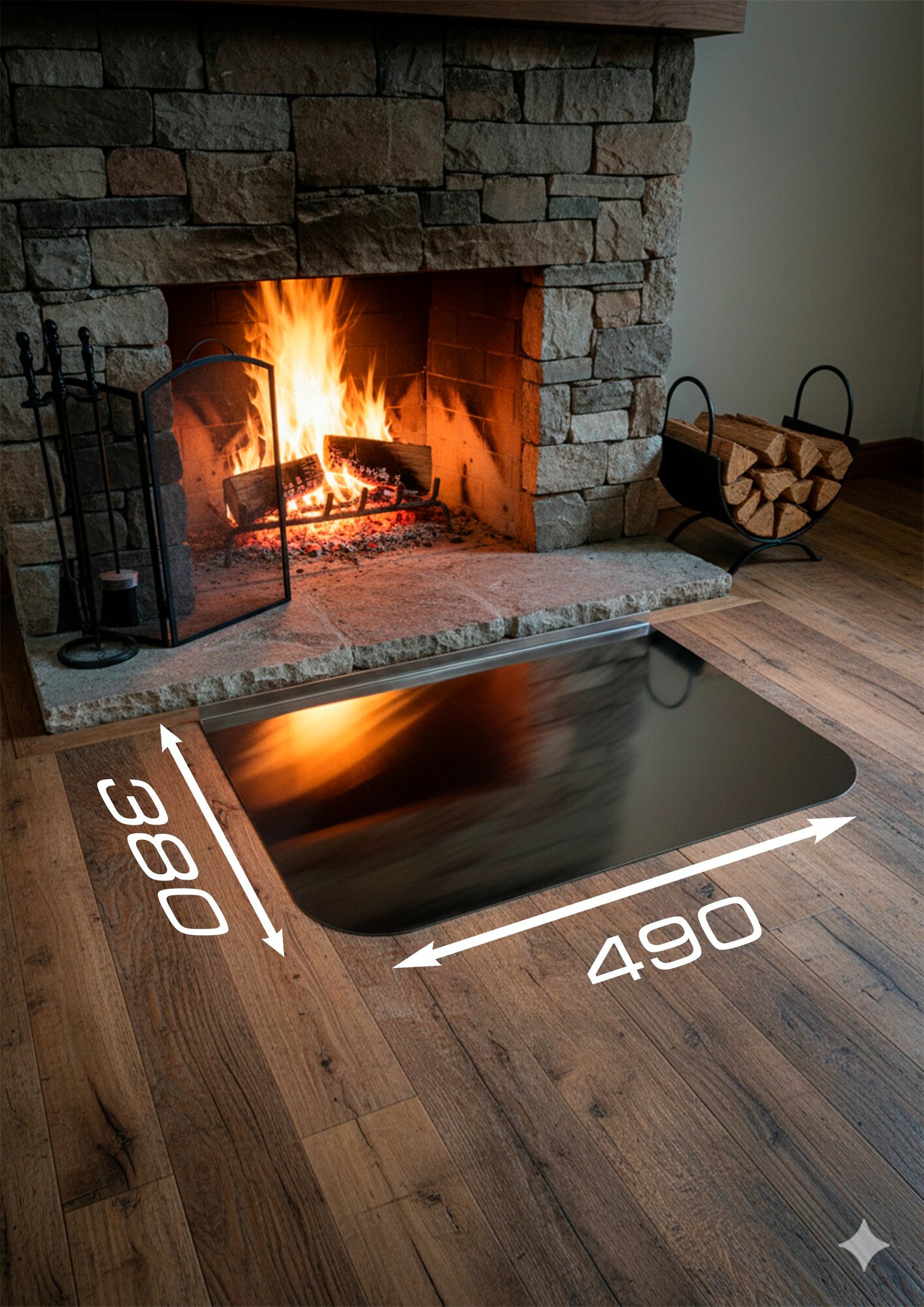 Притопочный лист нерж AISI 430-0.5 380х490