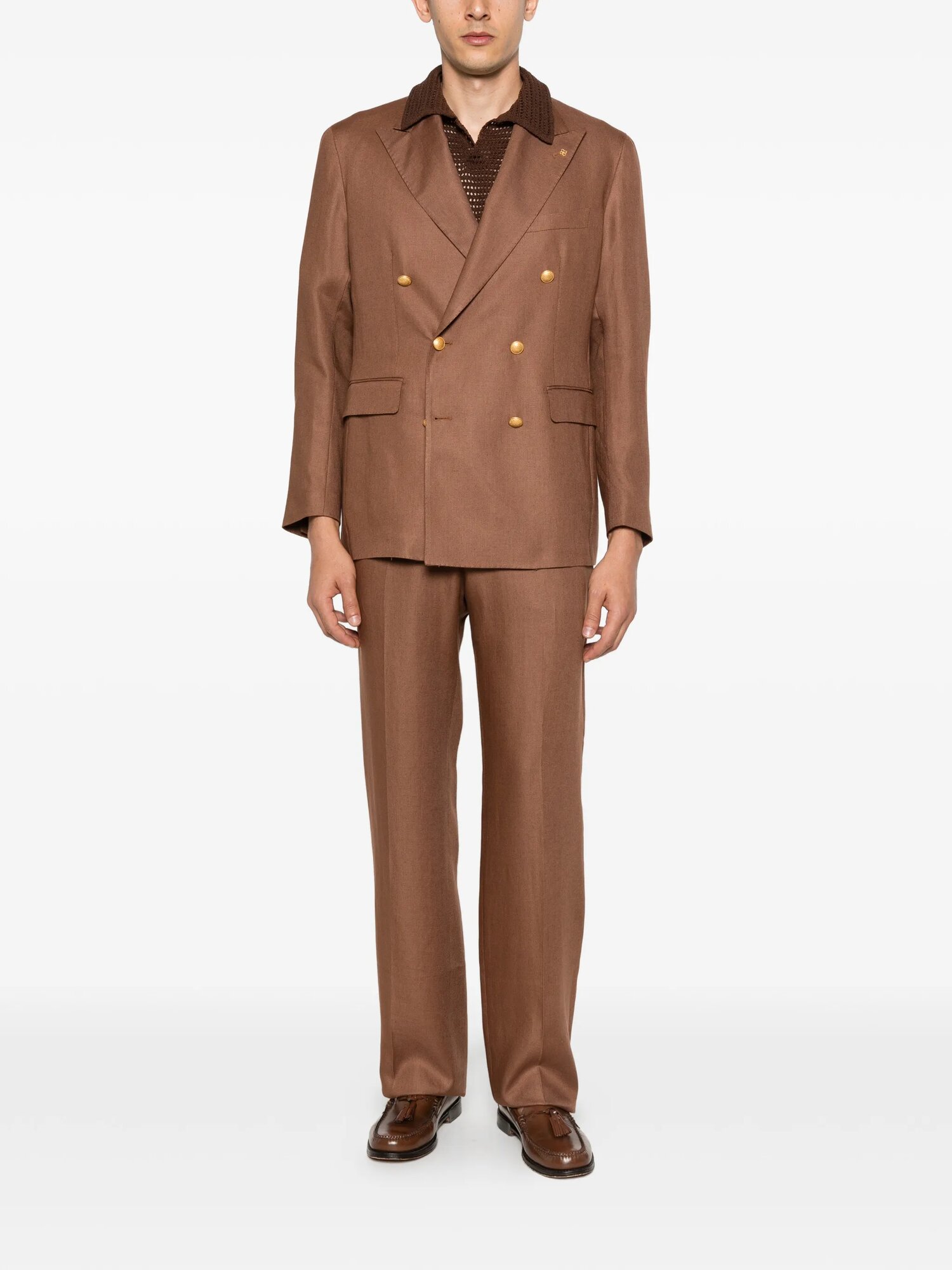 Комбинезон Tagliatore Double-breasted suit, размер 52, brown — фото 1