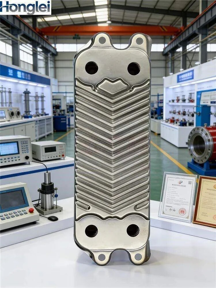 Теплообменник пластинчатый (вторичный) ГВС на16 пластин для котлов Protherm, Vaiilant 0020097179,0020014402 (4 ушка)