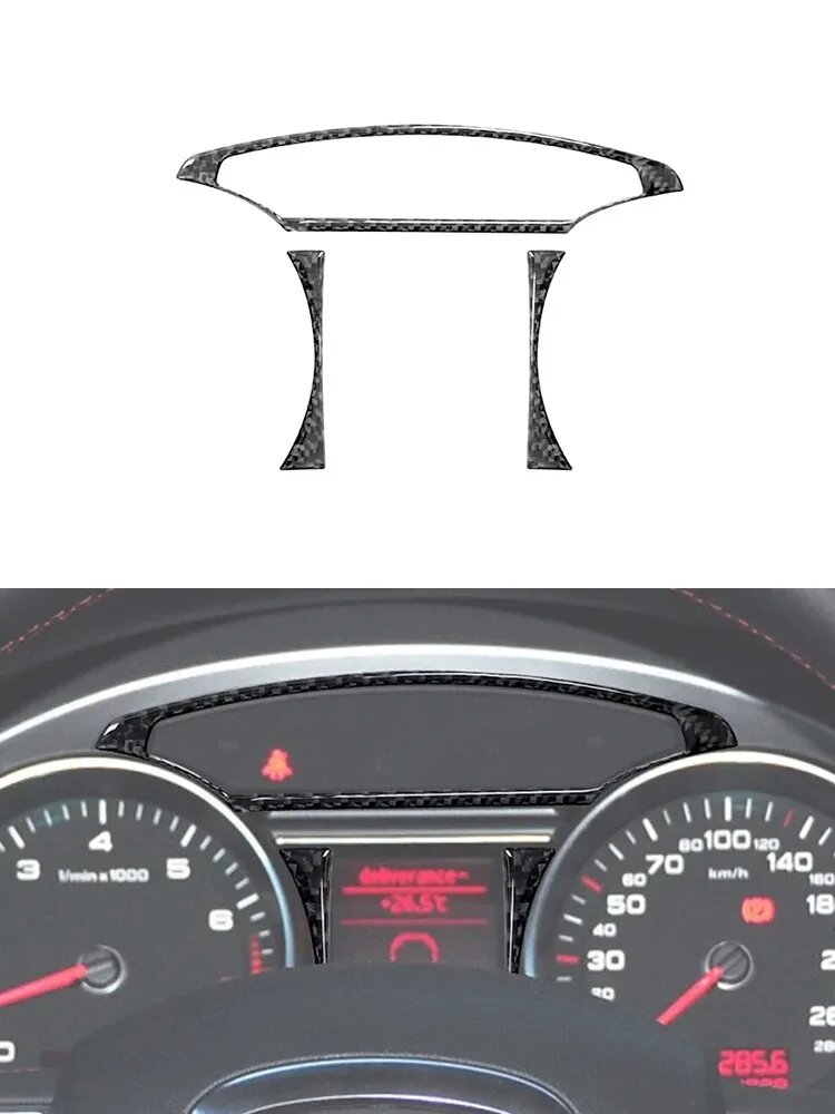 Для Audi Q7 2007 2008 2009 2010 2011 2012 2013 2014 2015 черные наклейки из углеродного волокна, декоративные аксессуары для салона автомобиля