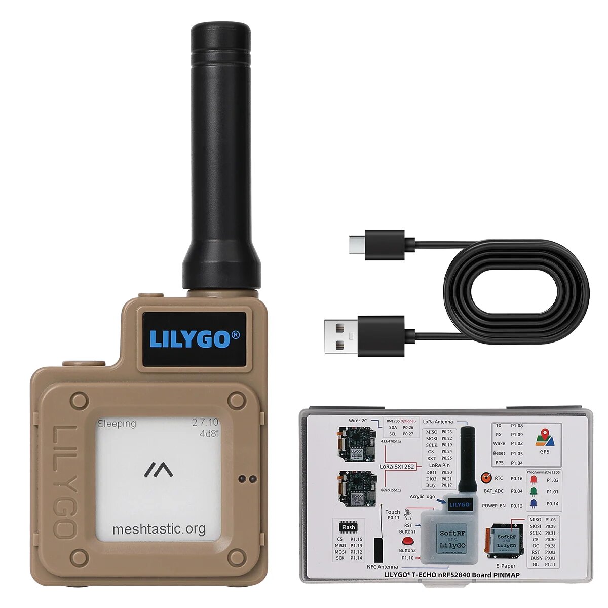 LILYGO T-Echo Meshtastic LoRa 868 МГц